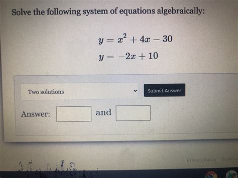 answered solve the following system of equations… bartleby