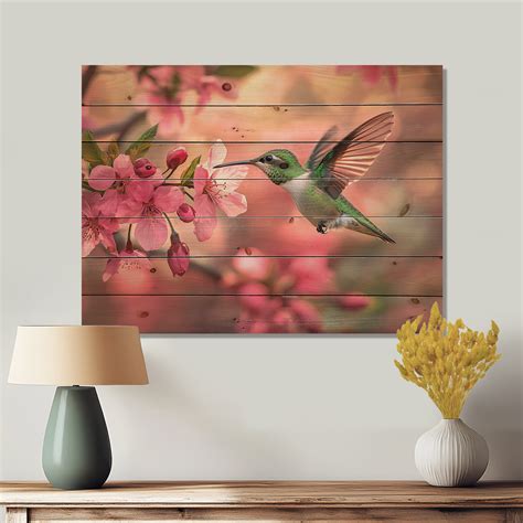 Ophelia And Co Hummingbird And Blossoms Bird Wood Wall Decor On