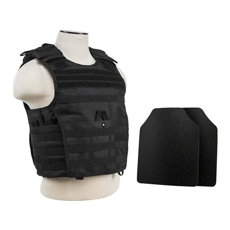 Vism Expert Plate Carrier With 10x12 Level Iiia Shooters Cut Hard Ballistic Plates Black