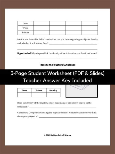 Calculating Density Lab Activity Guided No Prep Virtual Science Simulation