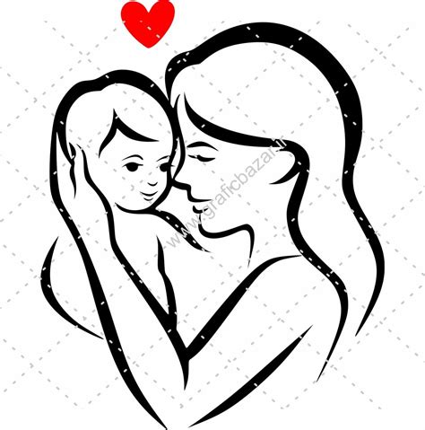 دانلود وکتور مادر و فرزند زیبا گرافیک بازار