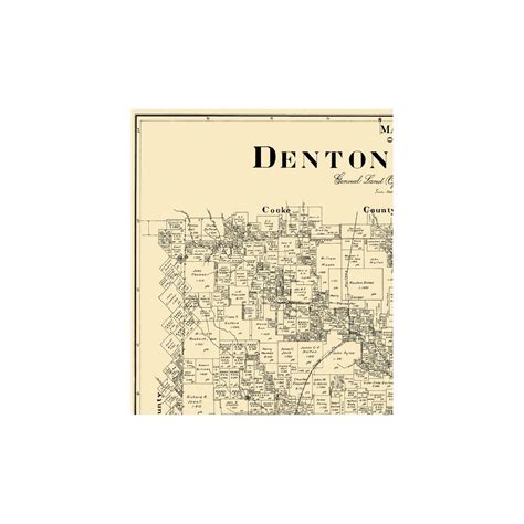 Historic County Map Denton County Texas General Land Office 1897