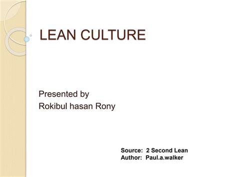 Lean Culture Pptx