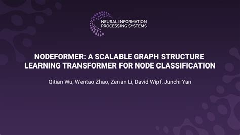 qitian wu wentao zhao zenan li david wipf junchi yan · nodeformer