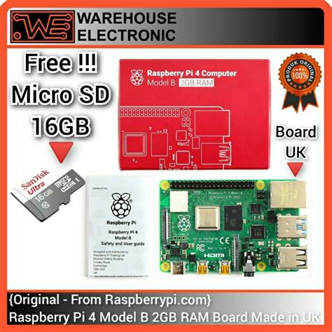 Jual Raspberry Pi 4 Model B 2gb Ram Raspi 4 Rasberry Pi 4 Board Uk