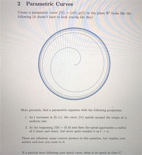 Solved Parametric Curves Create A Parametric Curve Chegg
