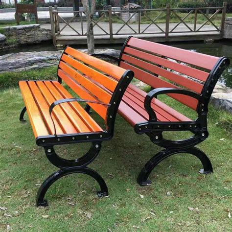 Ghế công viên ngoài trời băng dài sân vườn Ghế thư giãn gỗ nhựa có hoặc