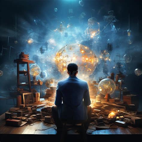 Creative And Thinking Process In Businessman Mind Ability Stock