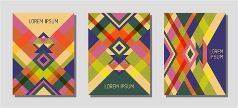 삼각형 및 줄무늬 패턴이 있는 표지 페이지 레이아웃 벡터 템플릿 기하학적 설계 마름모에 대한 스톡 벡터 아트 및 기타 이미지