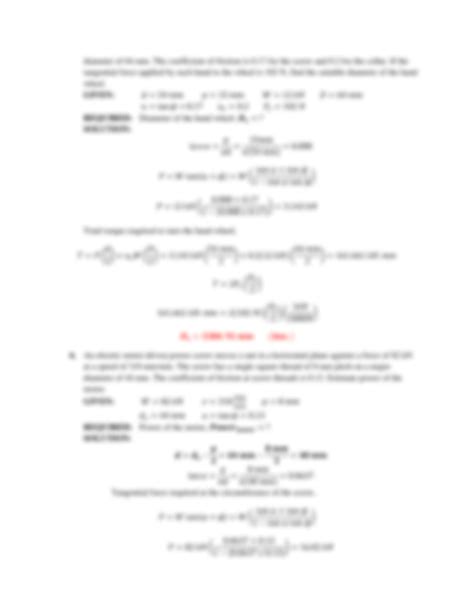 SOLUTION Design Of Power Screws Solved Problems Machine Design Engr Bncnt Studypool