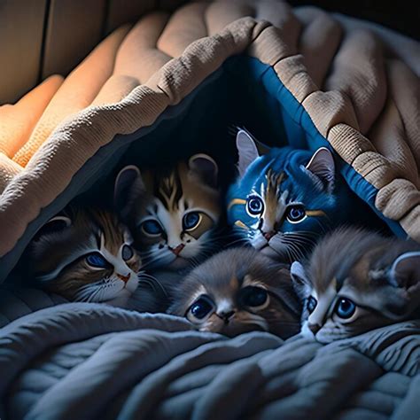 Premium Ai Image A Group Of Adorable Kittens Cuddled Up Together In A