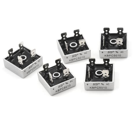 5pcs Diode Metal Case Bridge Rectifier Kbpc5010 50 Vicedeal