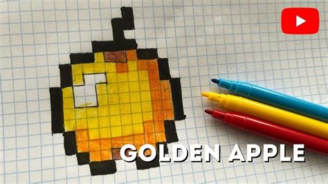 Minecraft Golden Apple Pixel Art 16x16 Pixel Art Of A Golden Apple On