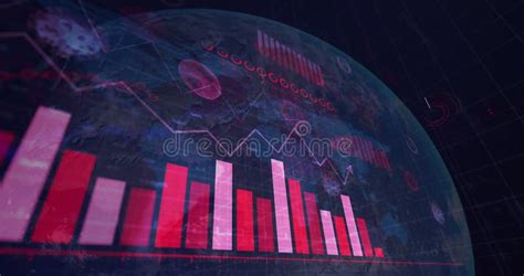 Global Data Visualization Showing Fluctuating Graphs And Charts On