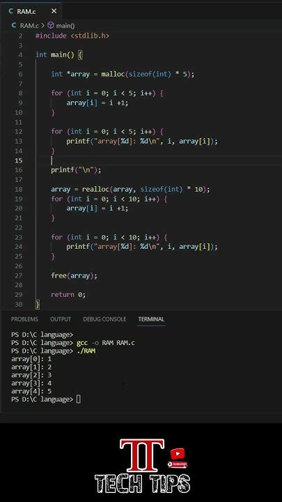 Understanding Realloc Function In C Language Dynamic Memory Allocation Shorts Youtube