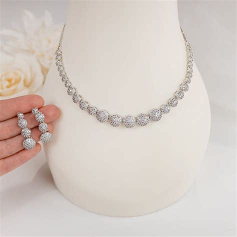 Delicate Bridal Necklace Set Wedding Jewelry Bridesmaid Necklace And