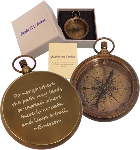 Personalized Antique Brass Pocket Compass Ts Engraved