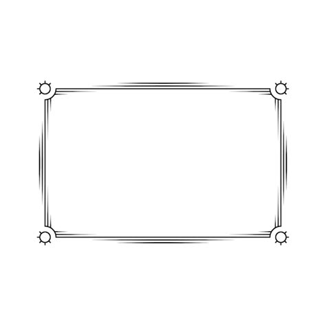 Premium Vector Abstract Black Simple Line Rectangular Frame Doodle Outline Element Vector