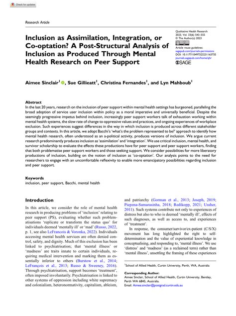 Pdf Inclusion As Assimilation Integration Or Co Optation A Post