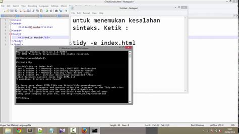 Tutorial Penggunaan Html Tidy Windows Youtube