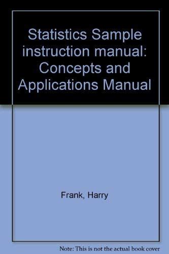 Statistics Sample Instruction Manual Concepts And Applications Manual Buy Online At Best