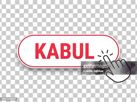 Kabul 3d Click Web Button With Hand Cursor On Blank Background High Res