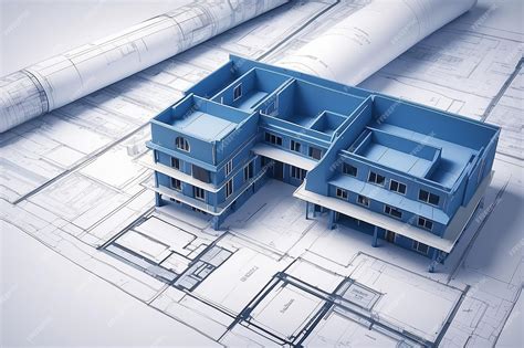 Building Blueprint Architecture Construction Plan Premium Ai Generated Image