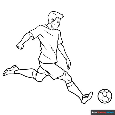 Soccer Player Coloring Page Easy Drawing Guides