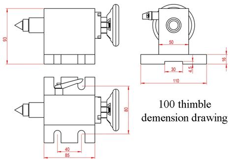 A Axis 80 Chuck And Thimble 4th Axis Rotary Table Motor 3 Jaw Chuck And Tail Stock 65mm 100mm