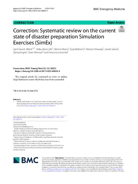 Pdf Correction Systematic Review On The Current State Of Disaster
