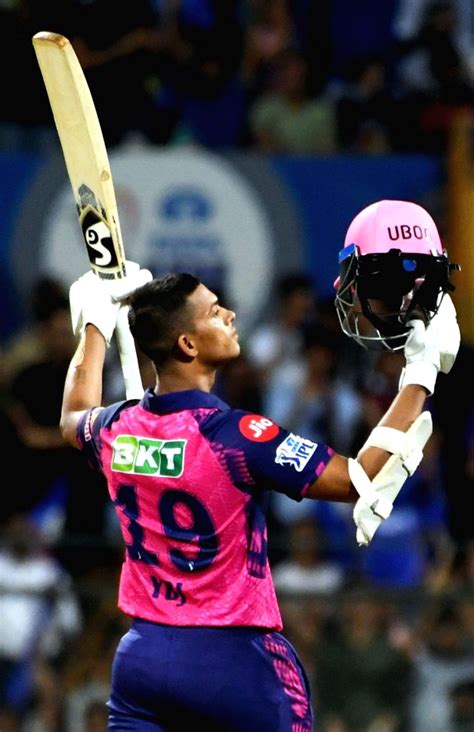 Mumbai Rr Batsman Yashasvi Jaiswal Celebrates His Century