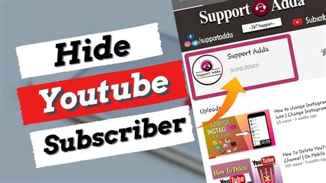 How To Hide Subscribers On YouTube On Mobile PC YouTube