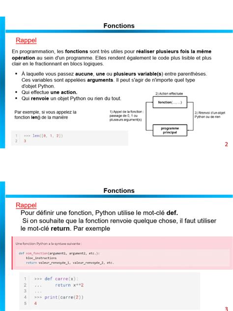Introduction Aux Fonctions Et Listes En Python Pdf Python Langage