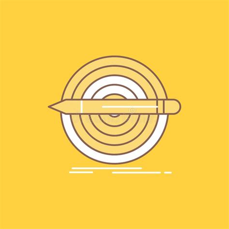 Design Goal Pencil Set Target Flat Line Filled Icon Beautiful Logo