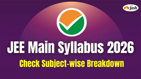 Jee Main 2026 Exam Syllabus Download Nta Jee Paper 1 2 Pdf Check