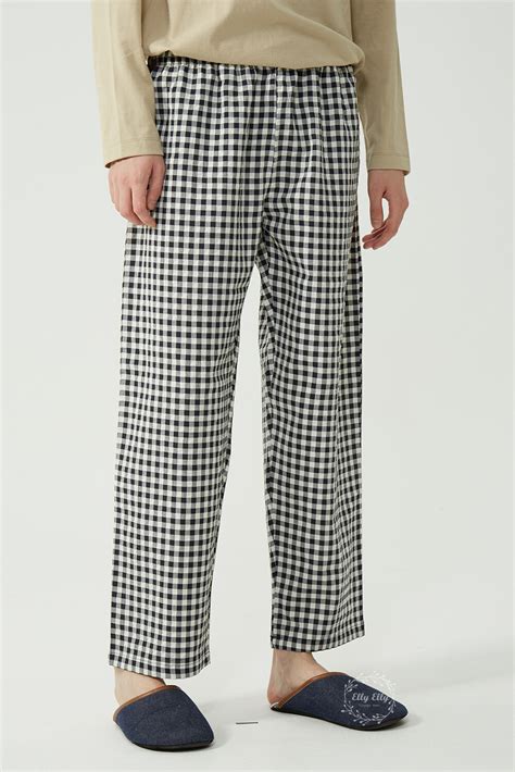 국산 디즈니정품 미키마우스 커플잠옷 체크 파자마 바지 Dk 2851