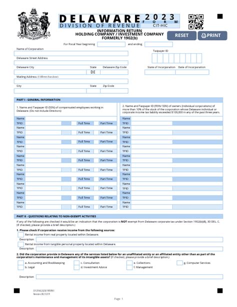 Form Cit Hic Fill Out Sign Online And Download Fillable Pdf Delaware Templateroller