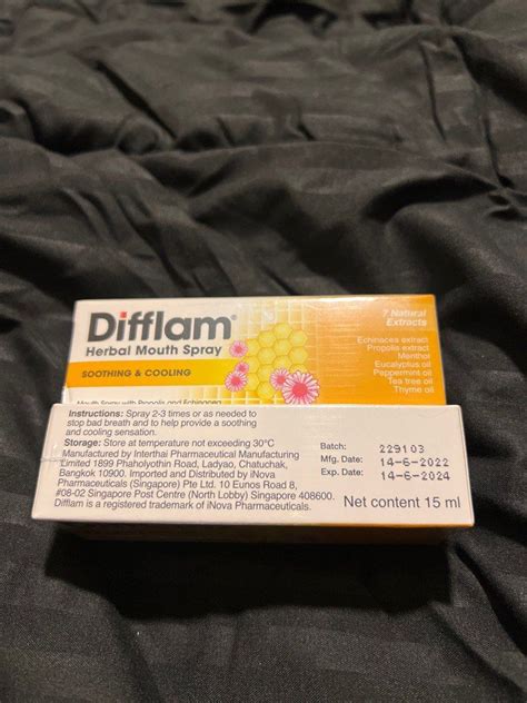 Difflam Herbal Mouth Spray Health And Nutrition Medical Supplies And Tools On Carousell