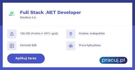 Oferta Pracy Full Stack Net Developer Mindbox Sa Kraków