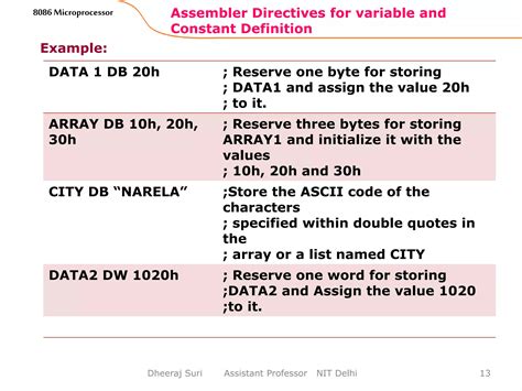 time delay programs and assembler directives 8086 pptx
