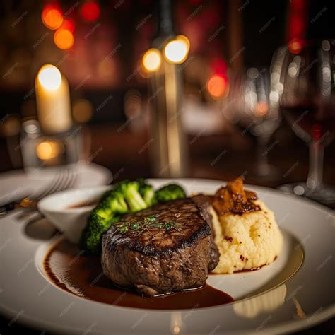 Premium Photo Perfectly Cooked Rib Eye Steak With Mashed Potatoes