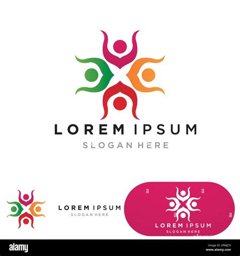 Community Logo Design Template For Teams Or Work And Social Icon Design Stock Vector