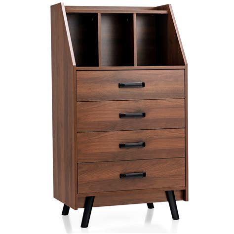 Costway 3 Cube Chest Of Drawers Storage Organizer 4 Drawer Dresser With
