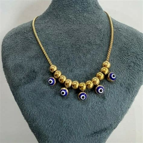 خرید و قیمت گردنبند ، گردنبند چشم زخم ، جنس استیل ، رنگ ثابت ، ضد