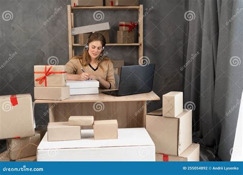 Small Business Startup Small And Medium Business Freelancer Working With Box Young Female Call