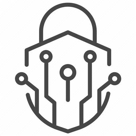 Password Protection Cyber Security Shield Lock Network Security Digital Icon Download On