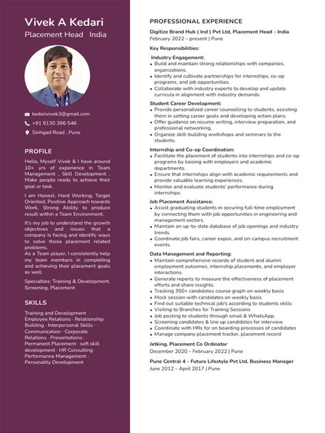 Resume Vivek Kedari Pdf Internship Job Hunting