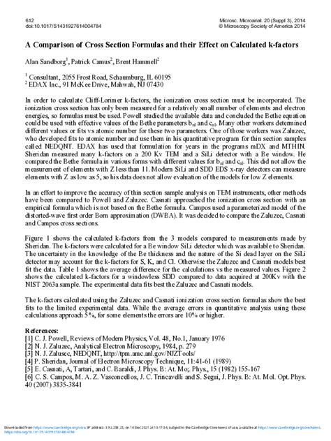 Pdf A Comparison Of Cross Section Formulas And Their Effect On