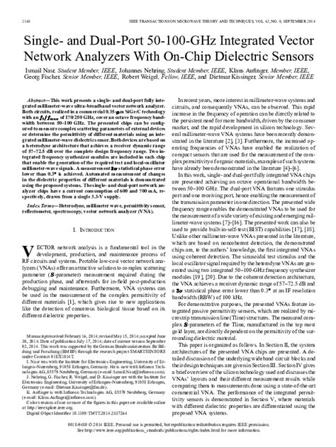 Pdf Single And Dual Port 50 100 Ghz Integrated Vector Network Analyzers With On Chip