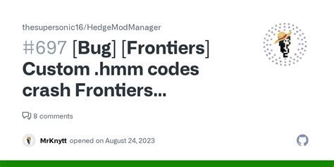 Bug Frontiers Custom Hmm Codes Crash Frontiers Immediately On